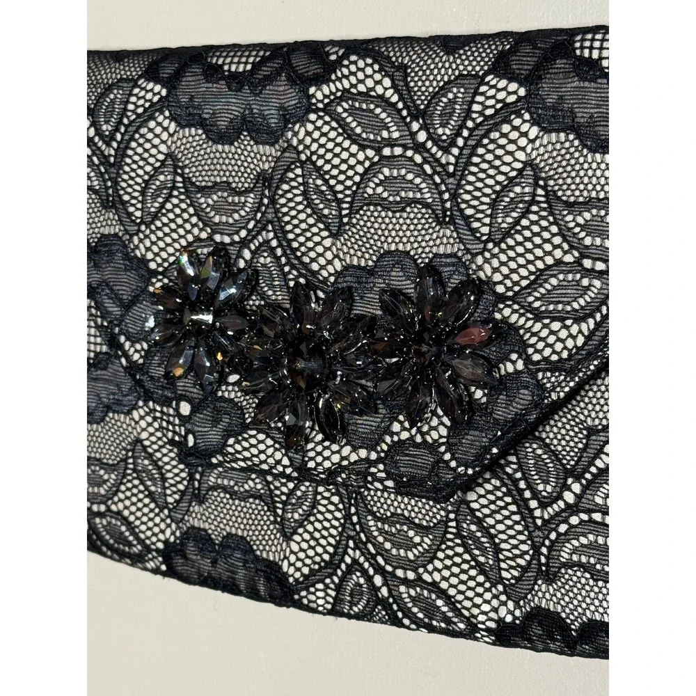 Jessica McClintock | Bags | Jessica Mcclintock Black Lace Crystal ...